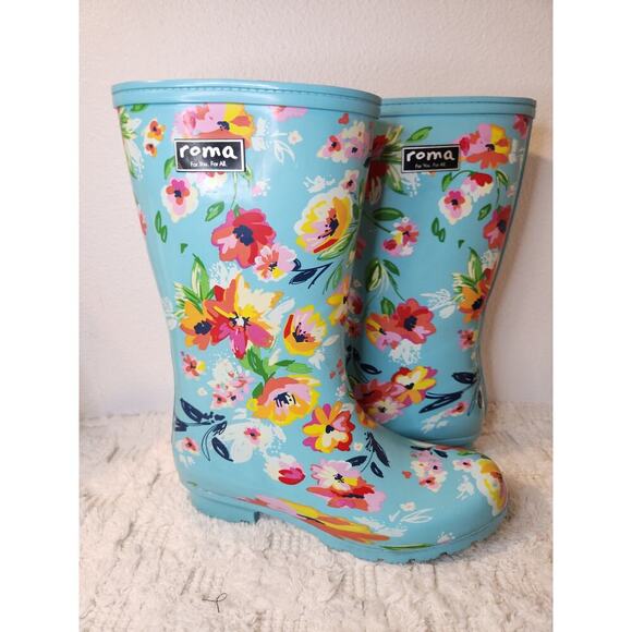 Roma | Shoes | Roma Emma Floral Sadie Robertson Tall Flower Rainboots ...